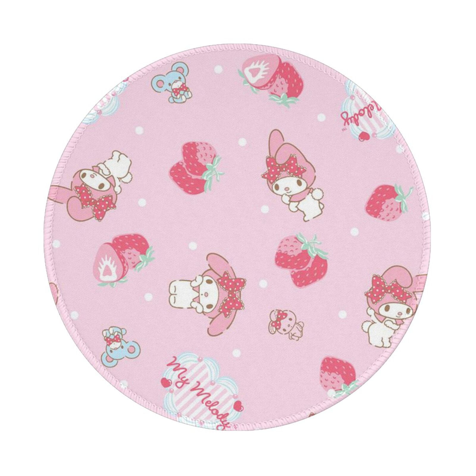 My Melody Non-Slip Rubber Base Mouse Mat 8 Inch Round Mouse Pad With ...