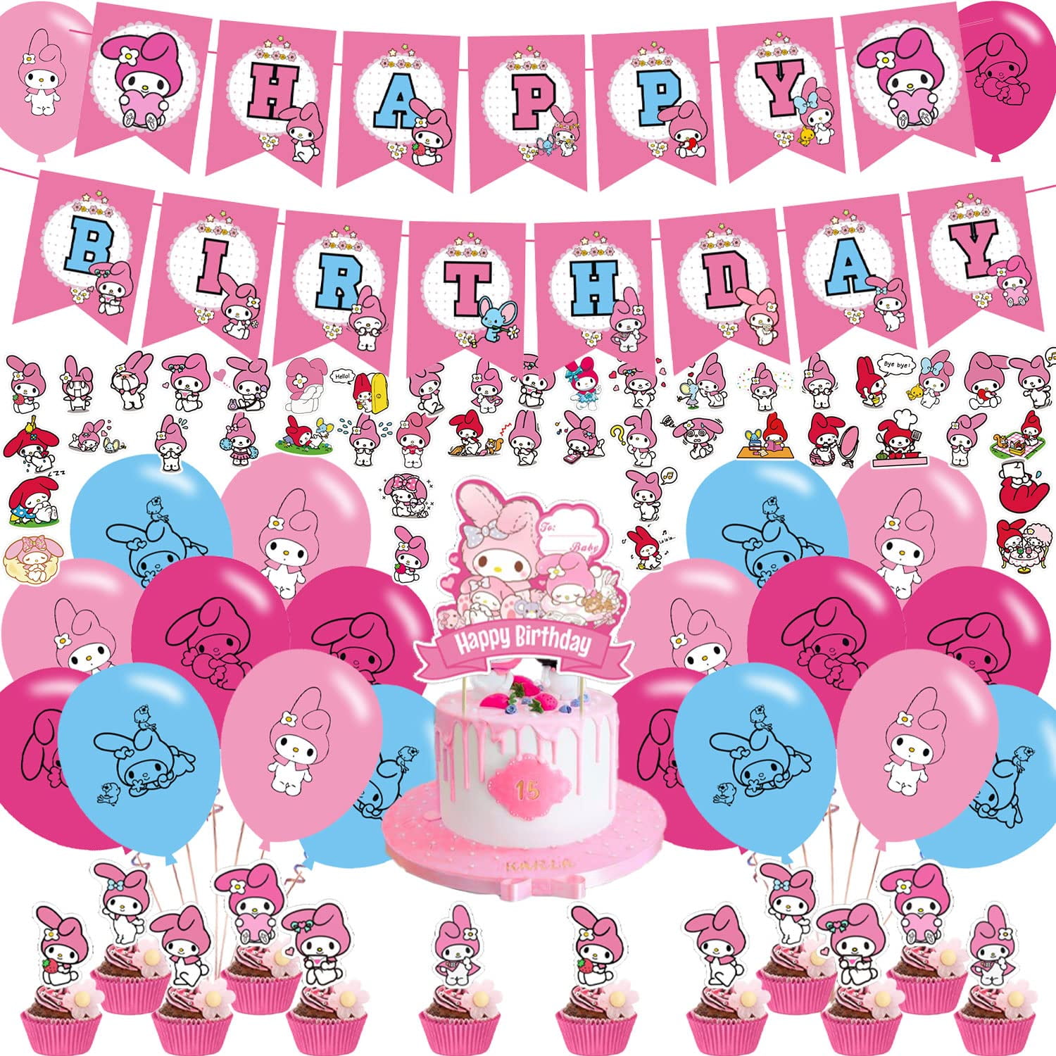 My Melody Party Decorations - Birthday BSL1 Party Supplies Includes ...
