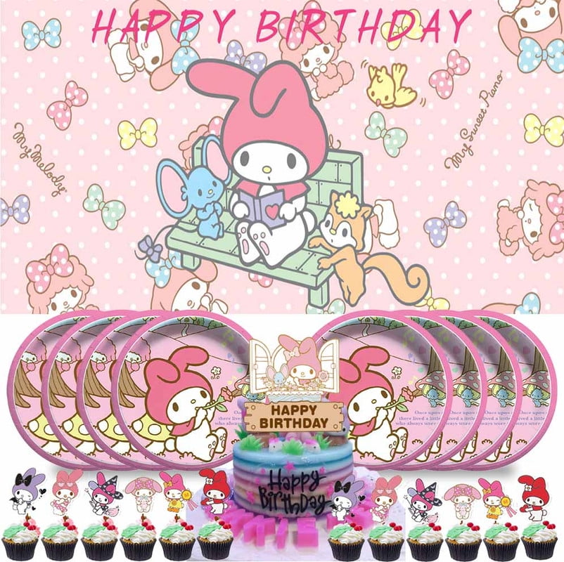 My Melody Party Supplies Birthday Decorations Plates Banner Kids Cake ...