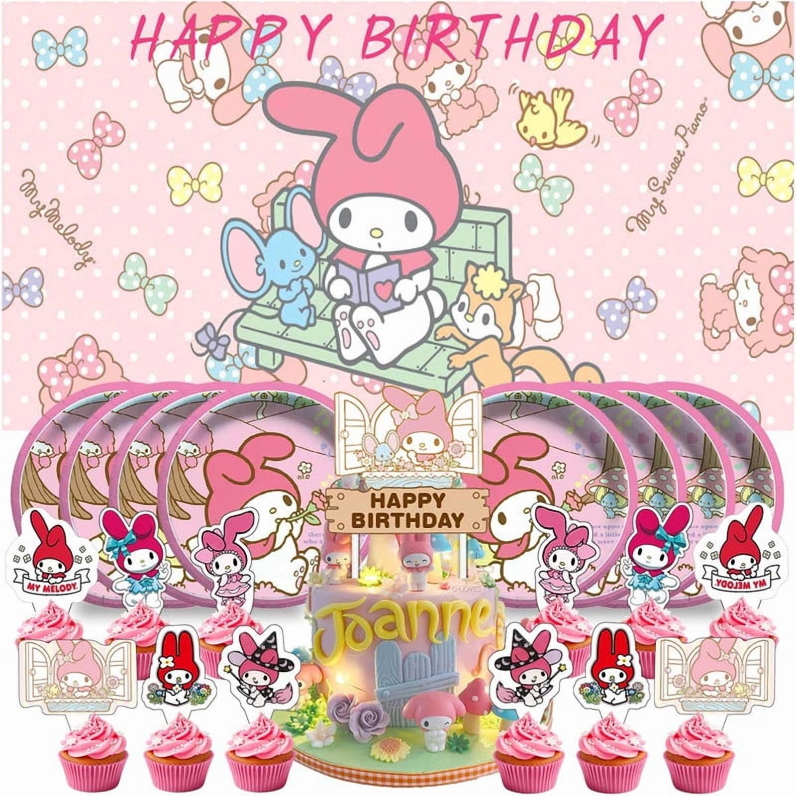 My Melody Plates Birthday Party Supplies Decor Decorations Background ...