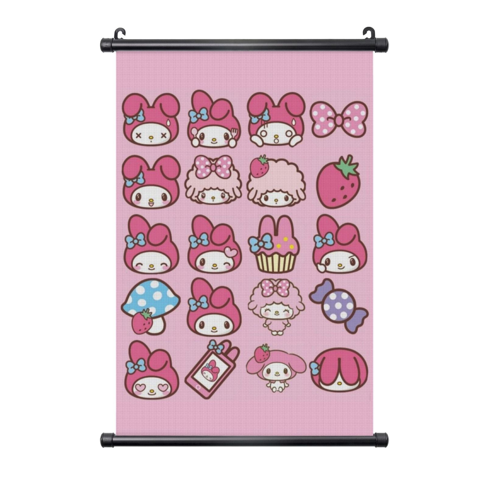 My Melody Poster Black Plastic Shaft Hanging Posters Wall Hanging Art ...