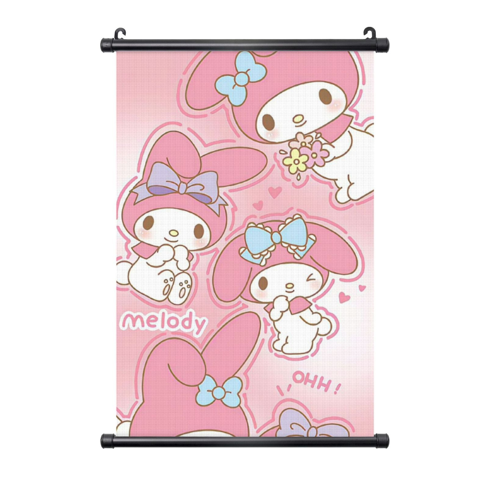 My Melody Poster Black Plastic Shaft Hanging Posters Wall Hanging Art ...