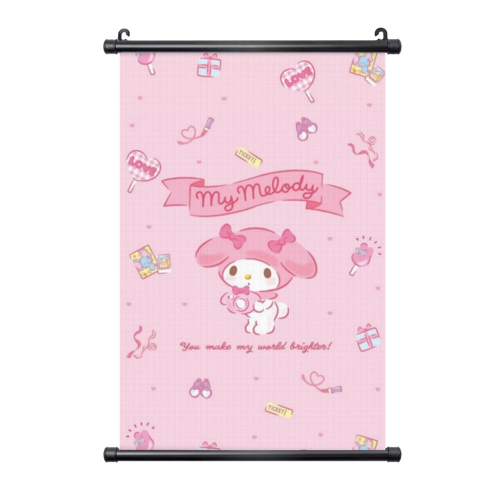 My Melody Poster Black Plastic Shaft Hanging Posters Wall Hanging Art ...