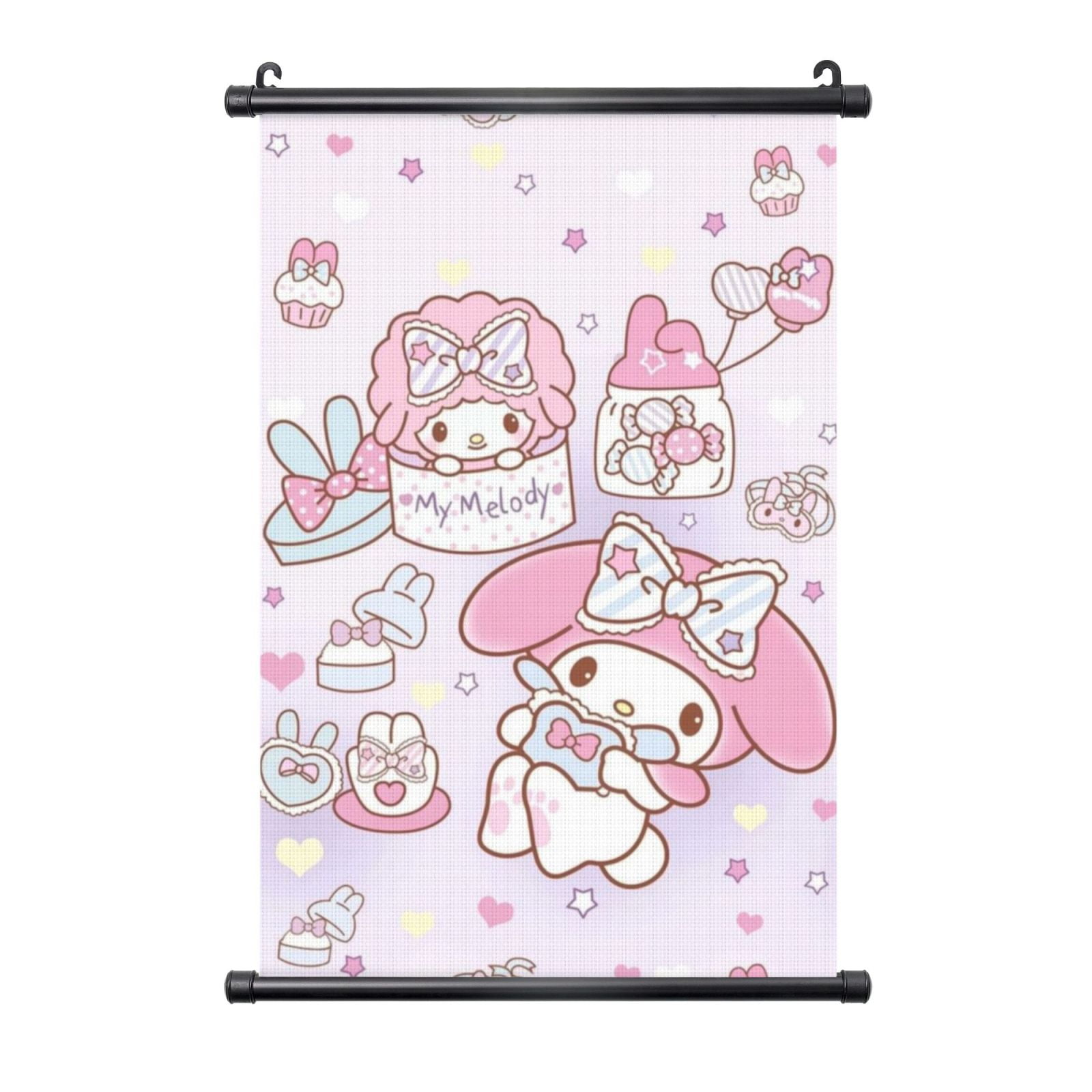 My Melody Poster Black Plastic Shaft Hanging Posters Wall Hanging Art ...