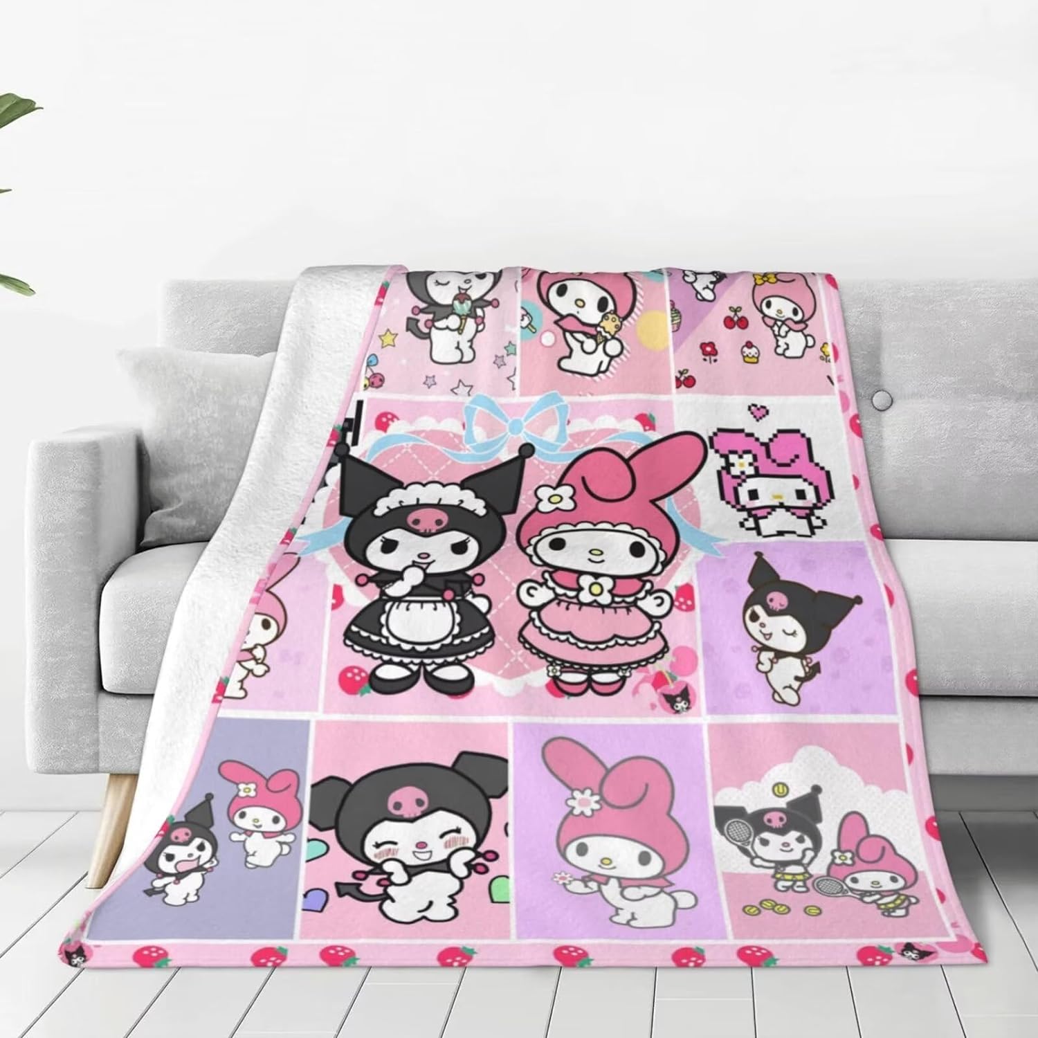 My Melody Ultra-Soft Throw Blanket 3D Printed Fleece Blanket Warm ...