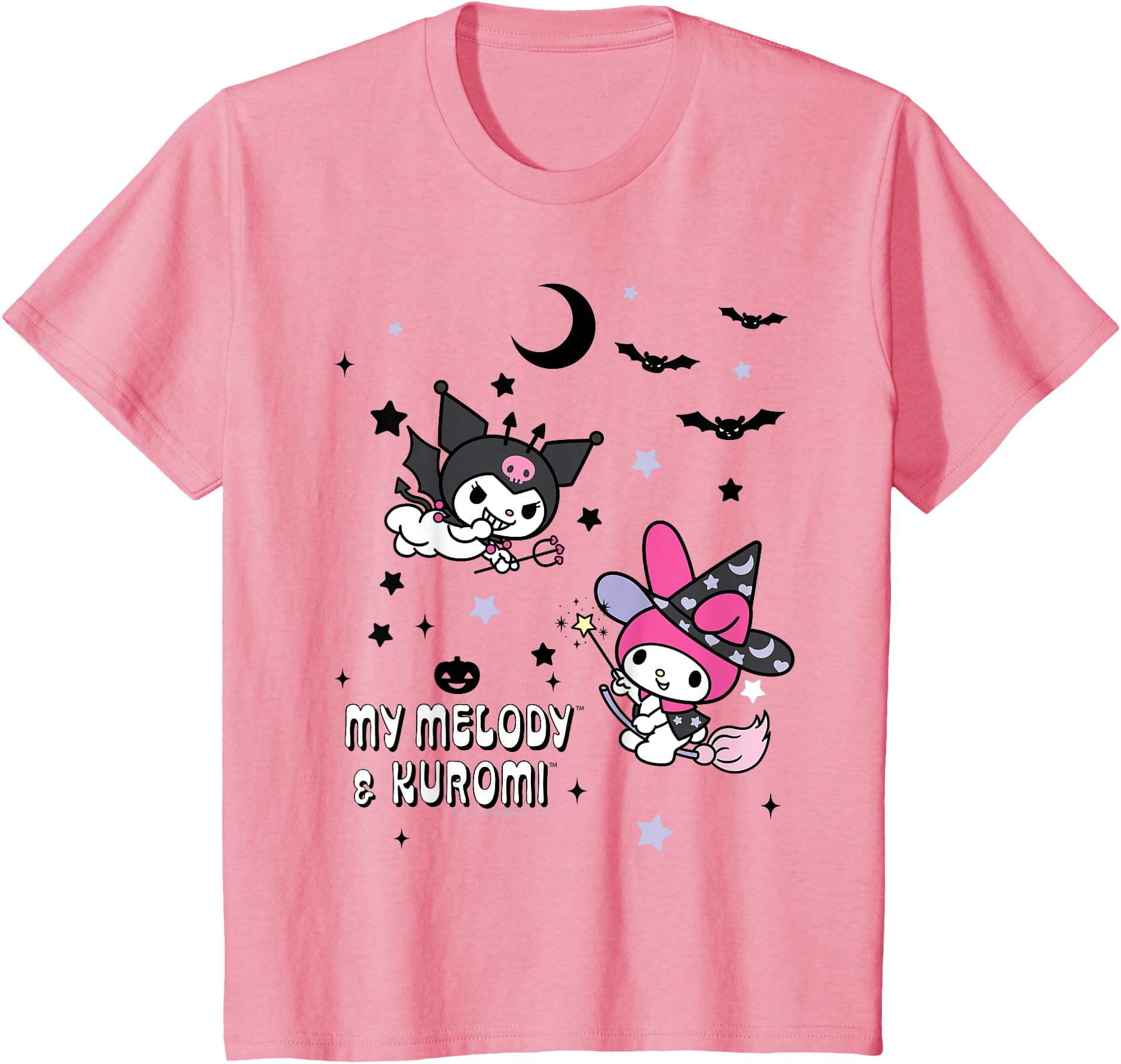 My Melody and Kuromi Witches Bats Kids T-Shirt,Orange color,size YS ...