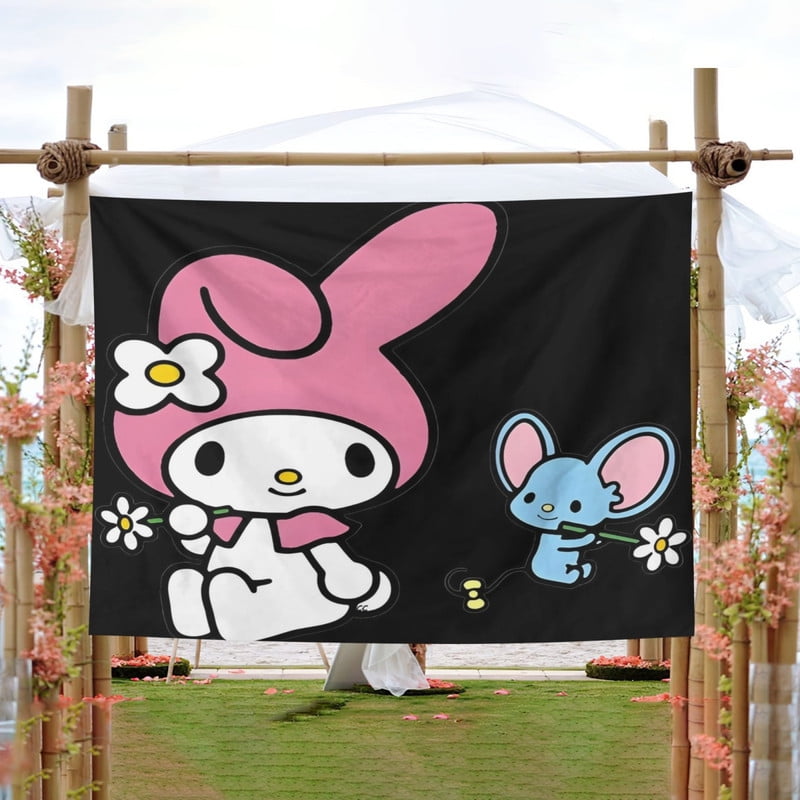 My Melody pattern wall hanging 50*60 inches high-quality peach skin ...