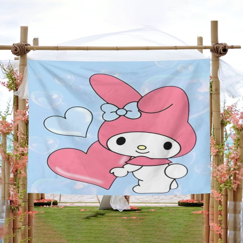 My Melody pattern wall hanging 50*60 inches high-quality peach skin ...
