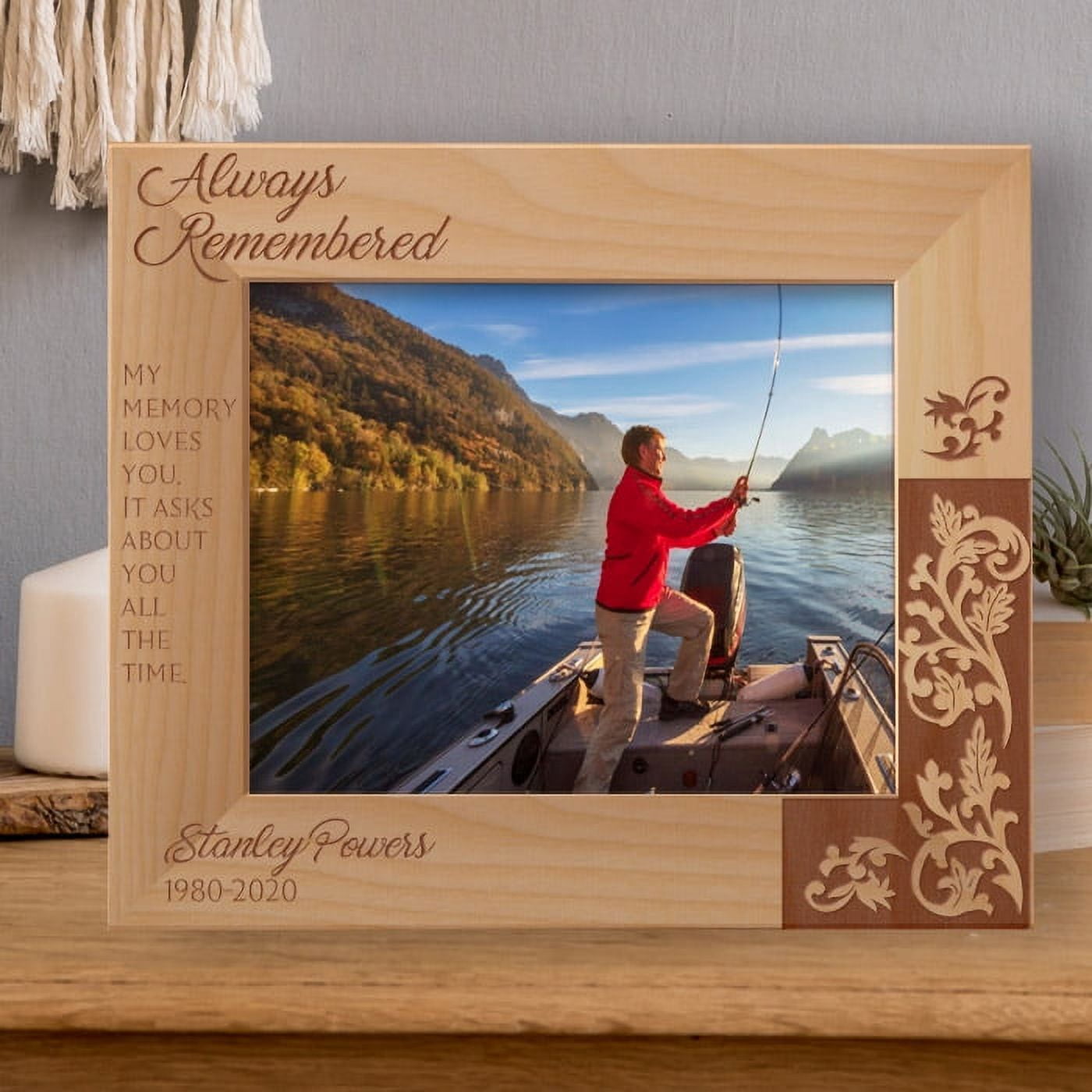 My Memory Loves You Personalized Wooden Frame-10" x 8" Brown Horizontal ...