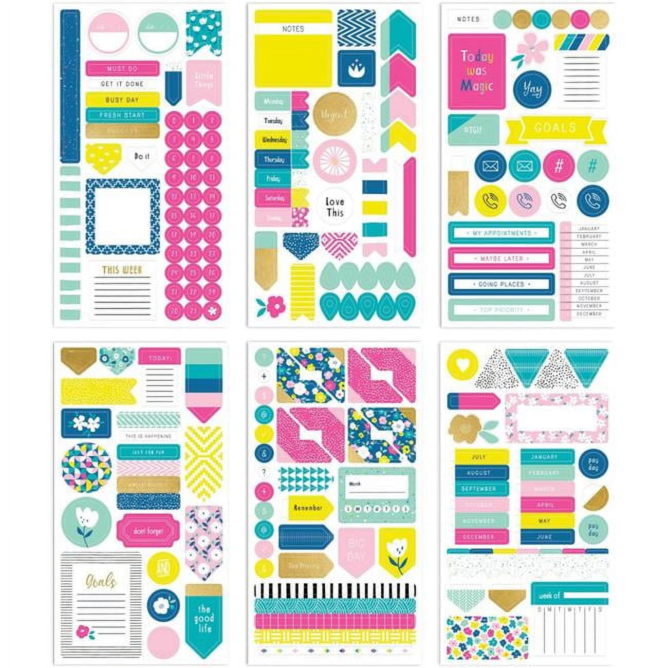 My Minds Eye FND121 One Fine Day Planner Sticker Set, 6 per Pack ...