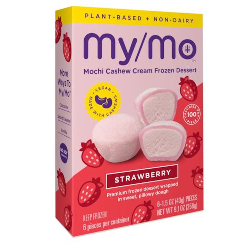 My Mochi Strawberry Frozen Vegan Non-Dairy Ice Cream Dessert, 9.1 Ounce ...