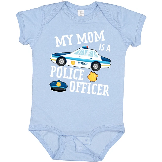 My Mom Is A Police Officer Baby Bodysuit Family Kids Mother Mama Mommy ...