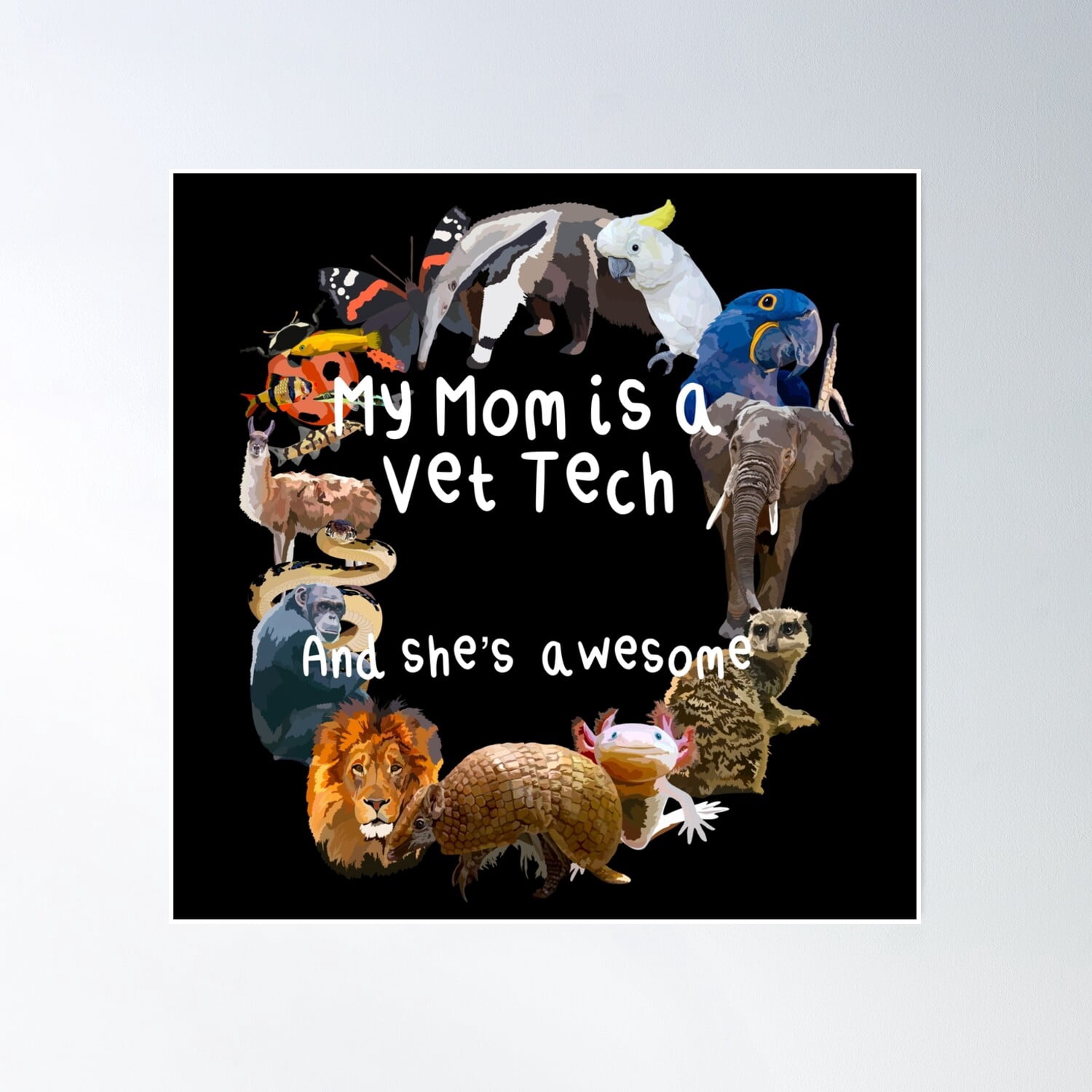 My Mom Is A Vet Tech Poster Wall Art, Modern Wall Decor, 24x24 UNFRAMED ...