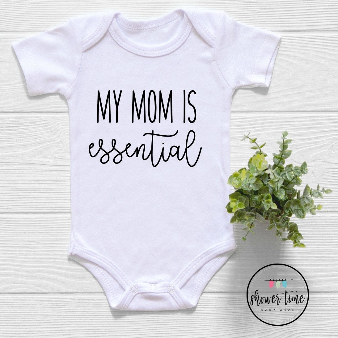 My Mom Is Essential My Dad Is Essential Baby Onesie Cute Baby Onesie ...