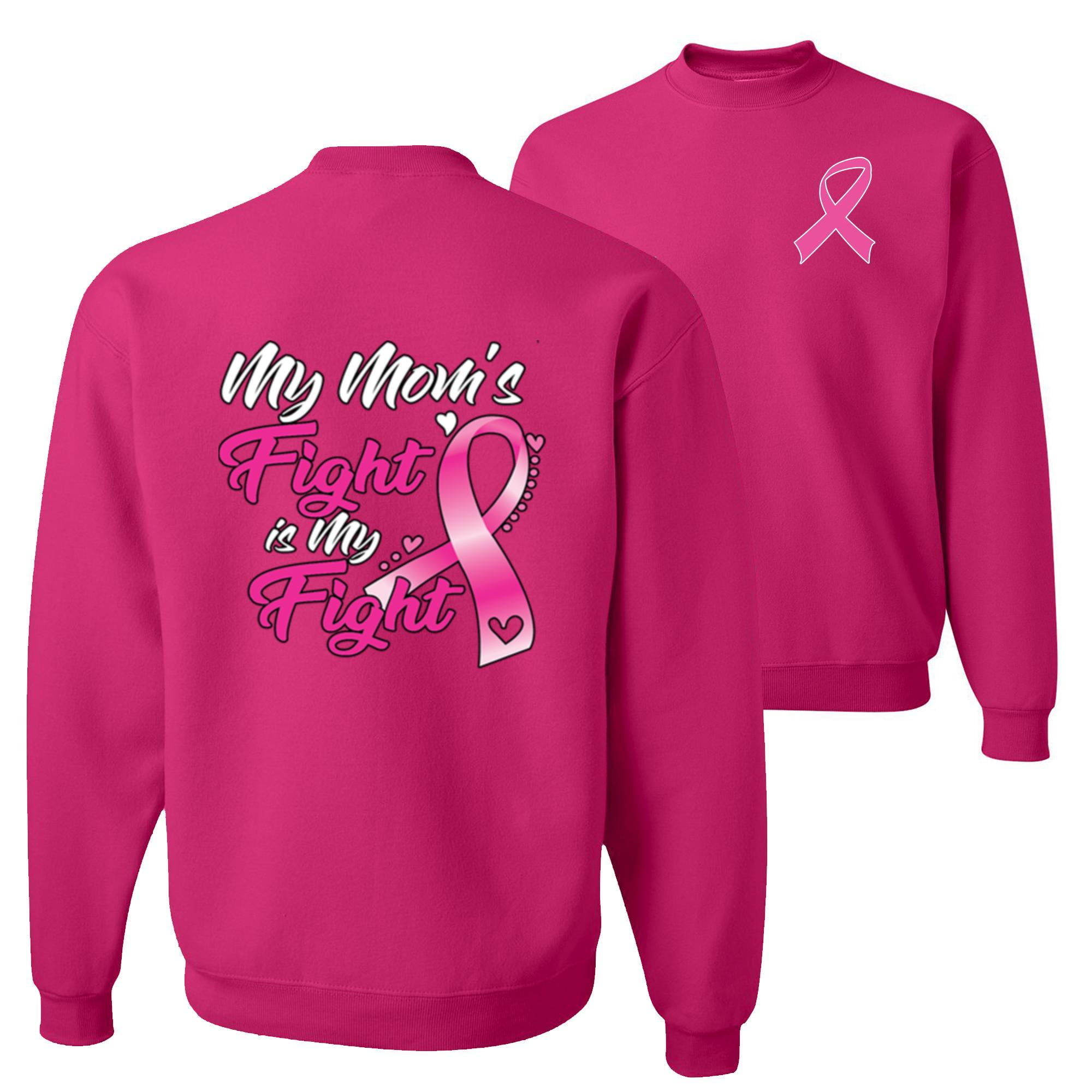 My Moms Fight Is My Fight Pink Ribbon Breast Cancer Awareness Front