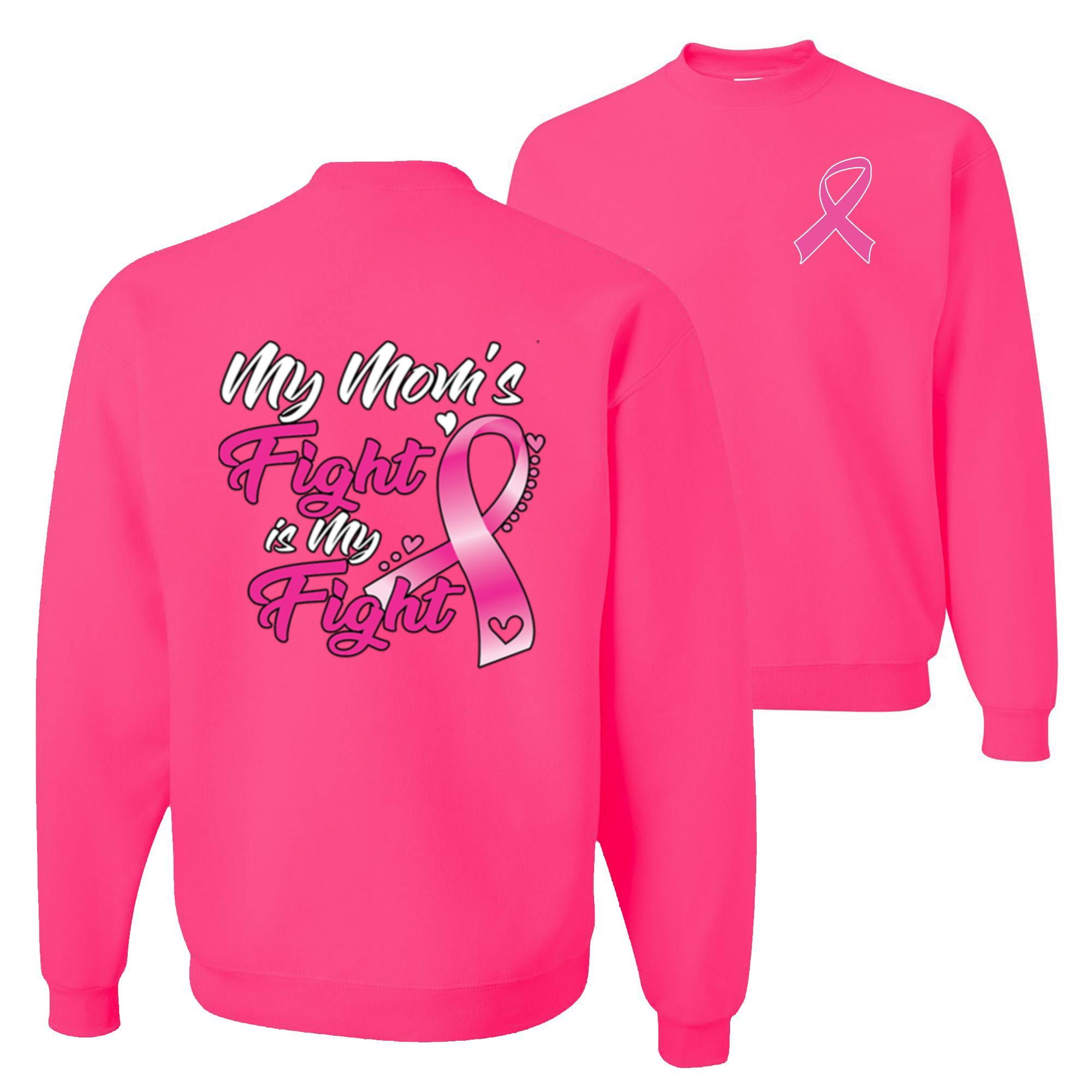 My Moms Fight Is My Fight Pink Ribbon Breast Cancer Awareness Front
