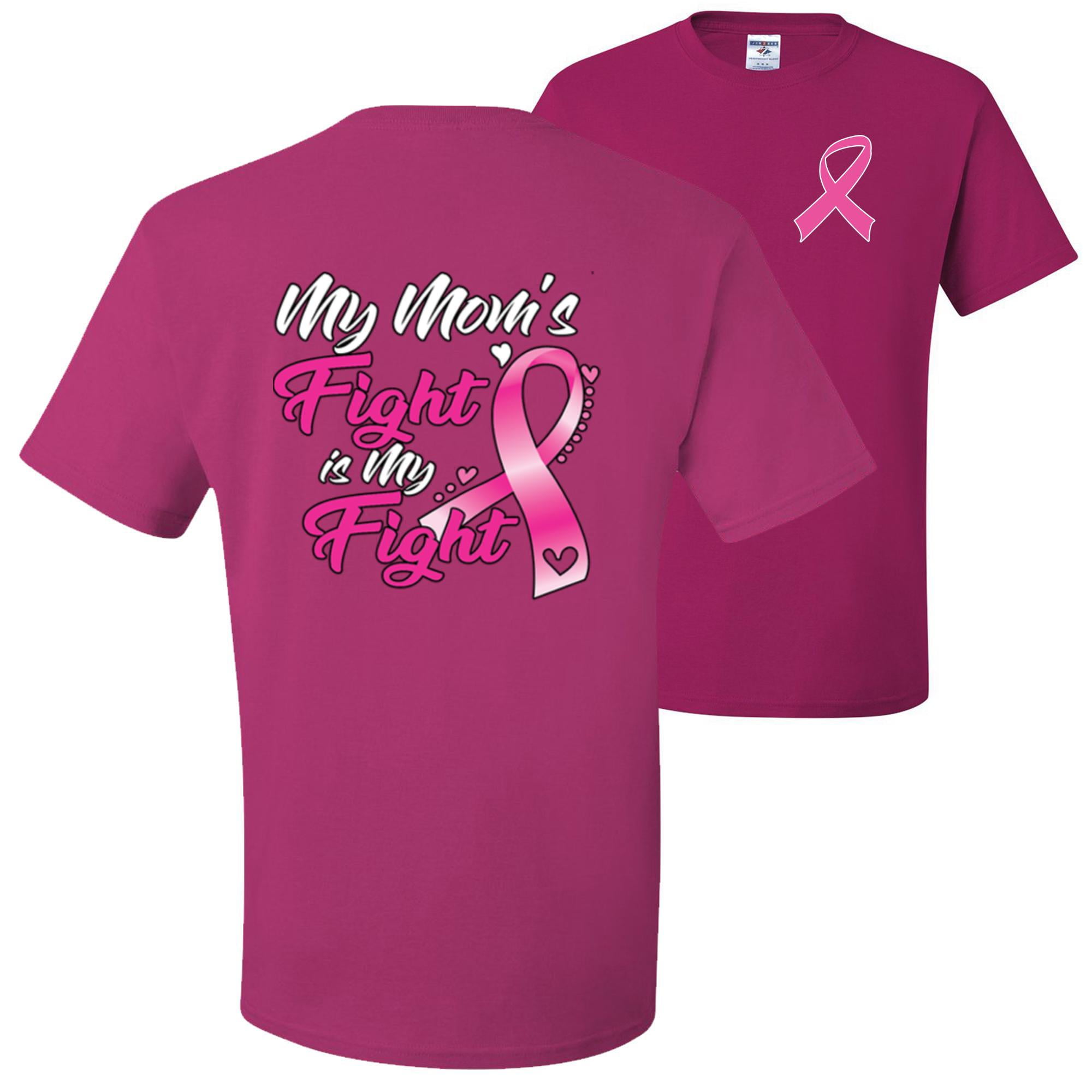 My Moms Fight Is My Fight Pink Ribbon Breast Cancer Awareness Front