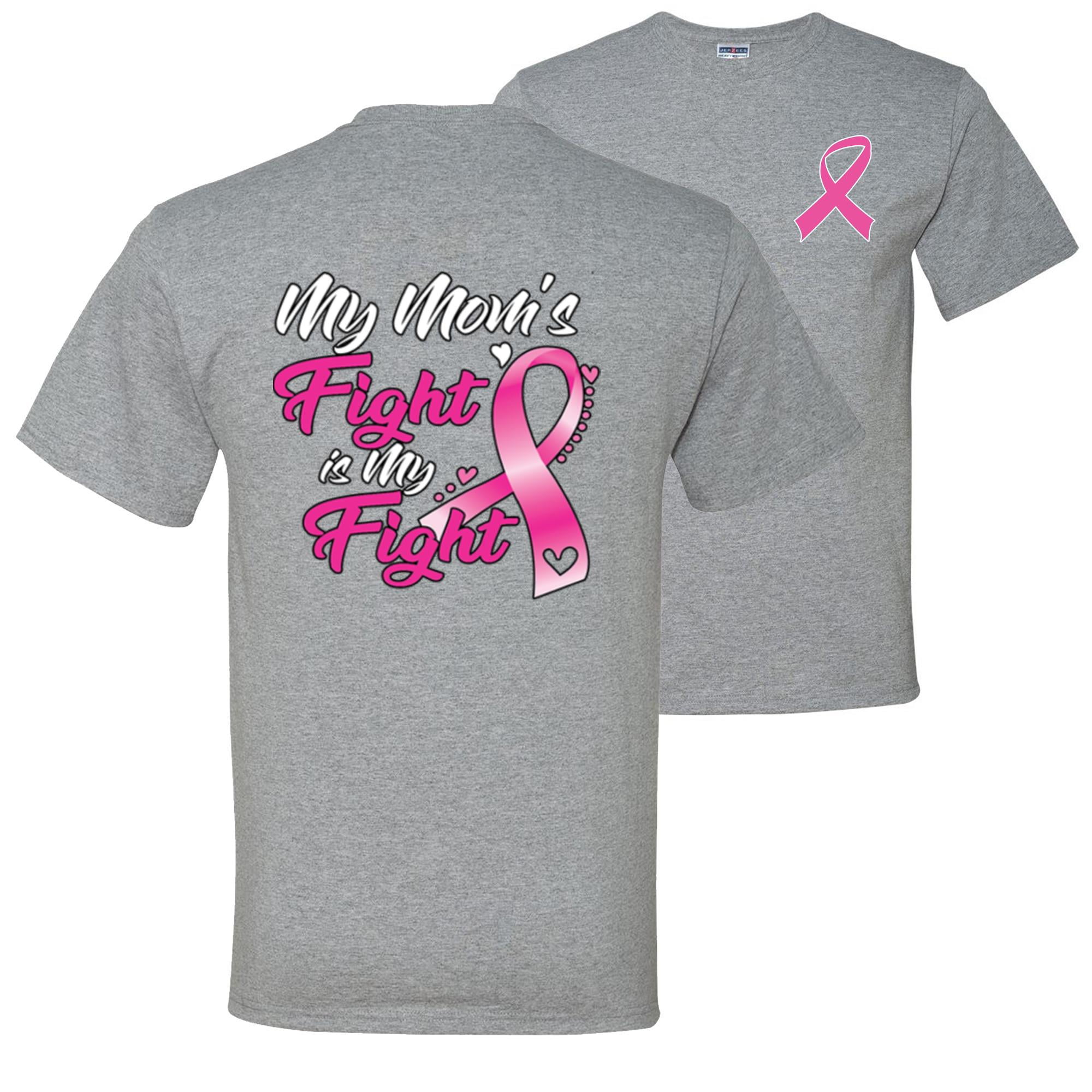 My Moms Fight Is My Fight Pink Ribbon Breast Cancer Awareness Front