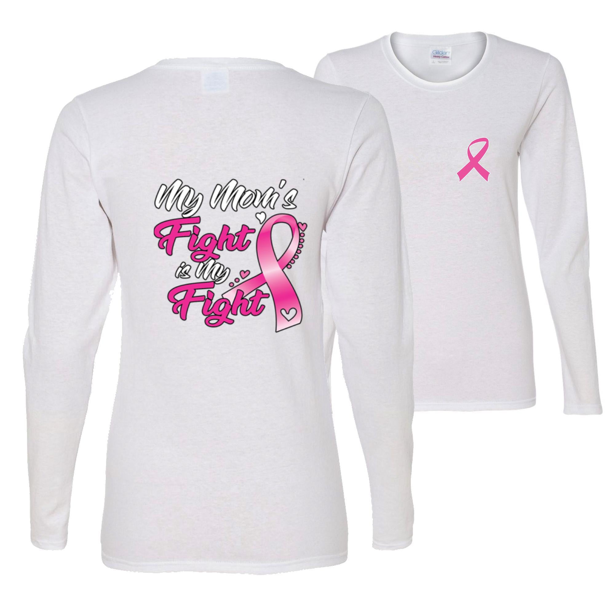 My Moms Fight Is My Fight Pink Ribbon Breast Cancer Awareness Front