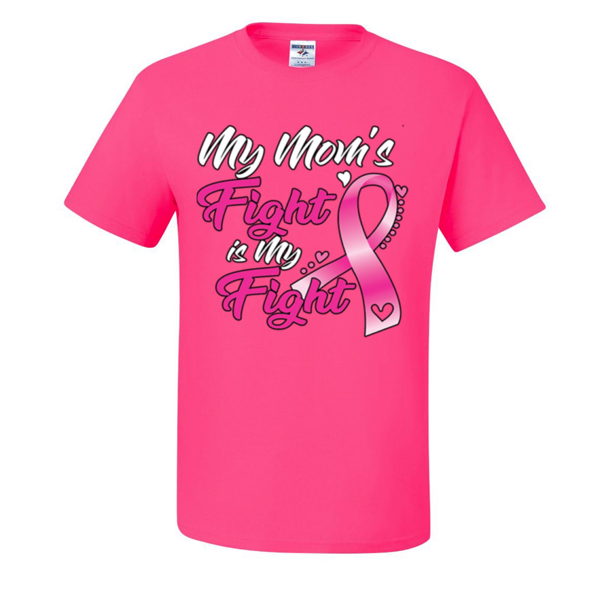 My Moms Fight Is My Fight Pink Ribbon Breast Cancer Awareness Mens T