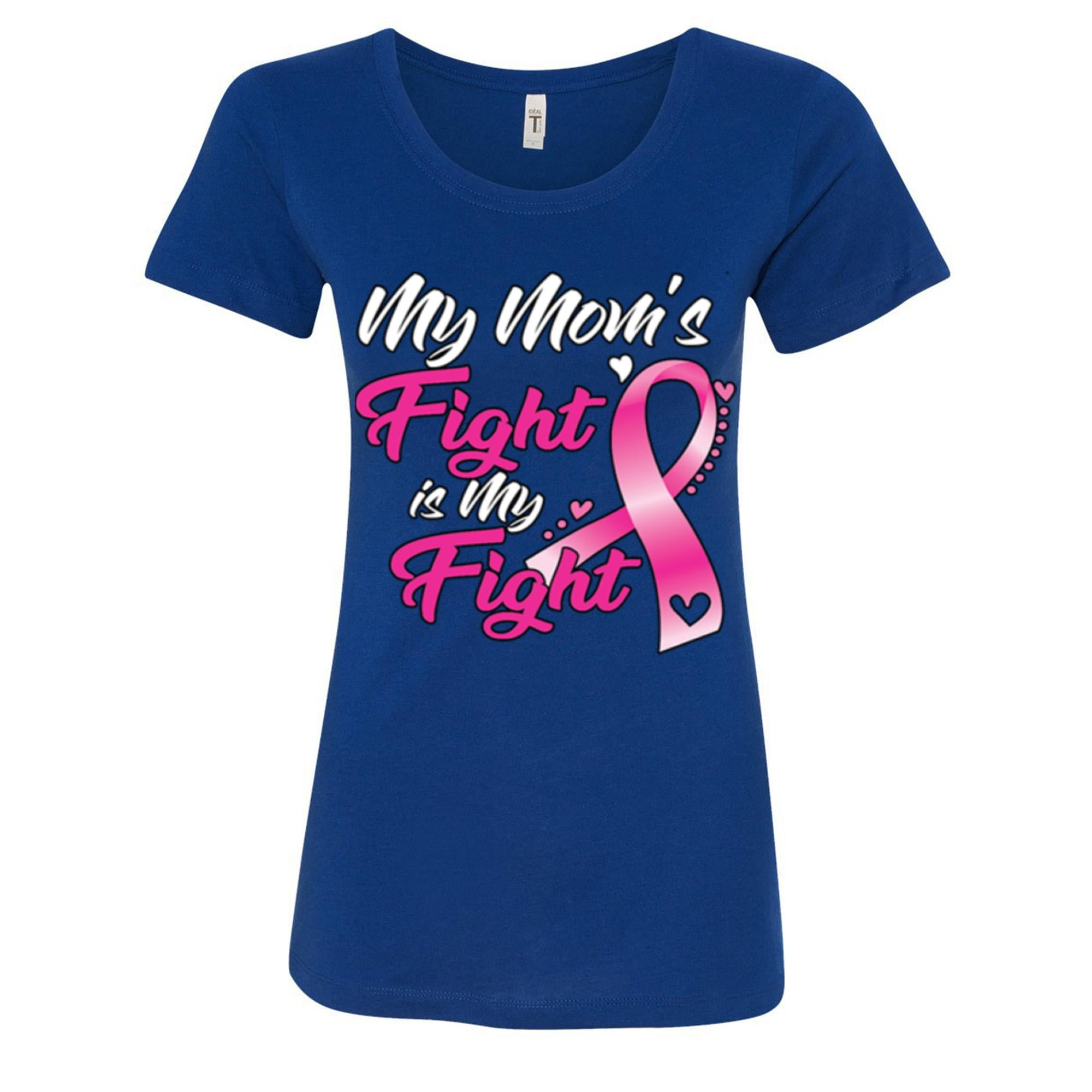 My Moms Fight Is My Fight Pink Ribbon Breast Cancer Awareness Womens T