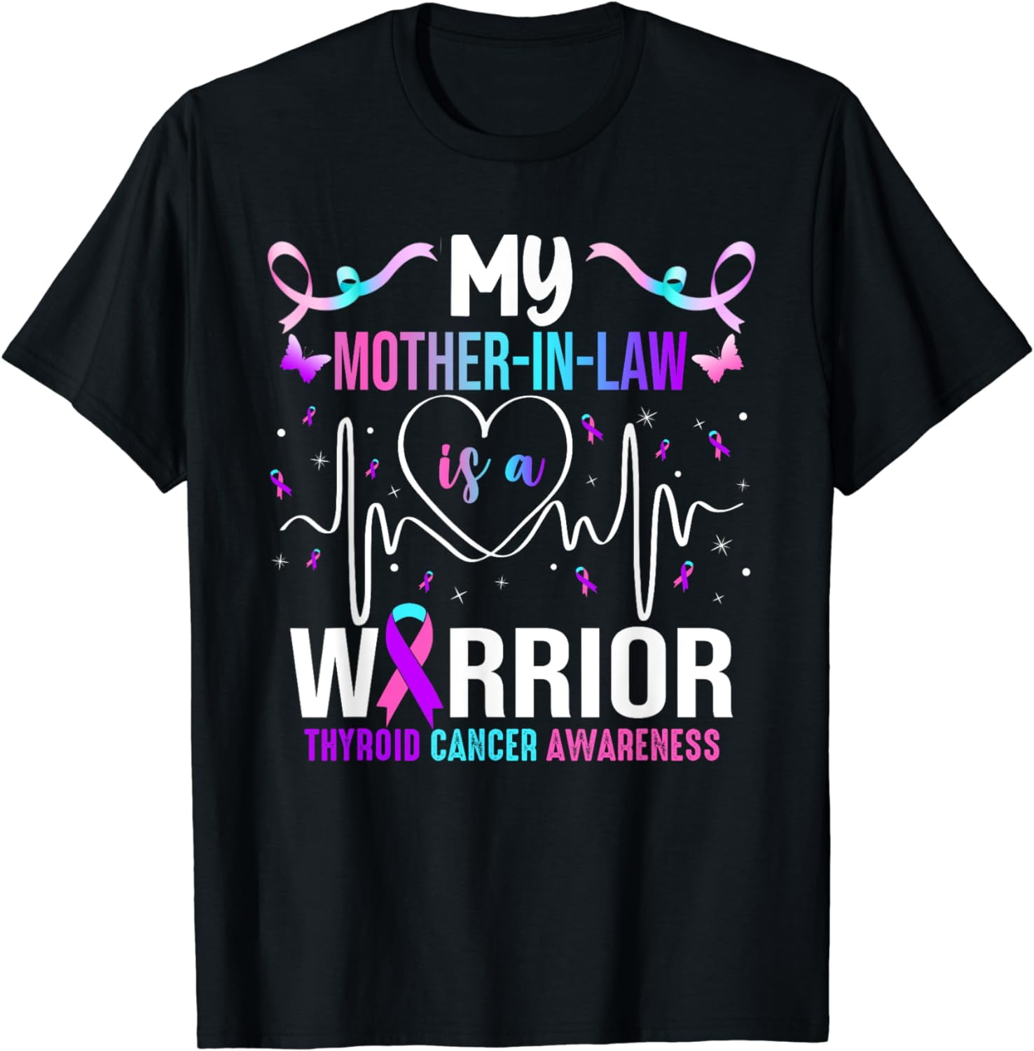My Mother-In-Law Is A Warrior Thyroid Cancer Awareness T-Shirt - Walmart.com