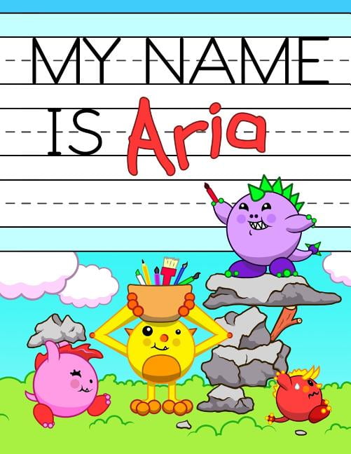 My Name is Aria: Fun Dinosaur Monsters Themed Personalized Primary Name ...