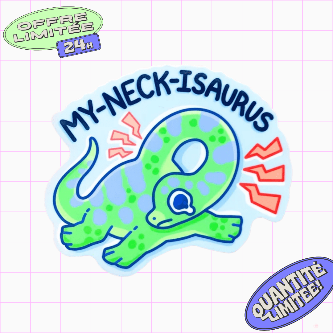 My-Neck-Is-Saurus Sticker | Neck Pain Sore Dinosaur Design ...