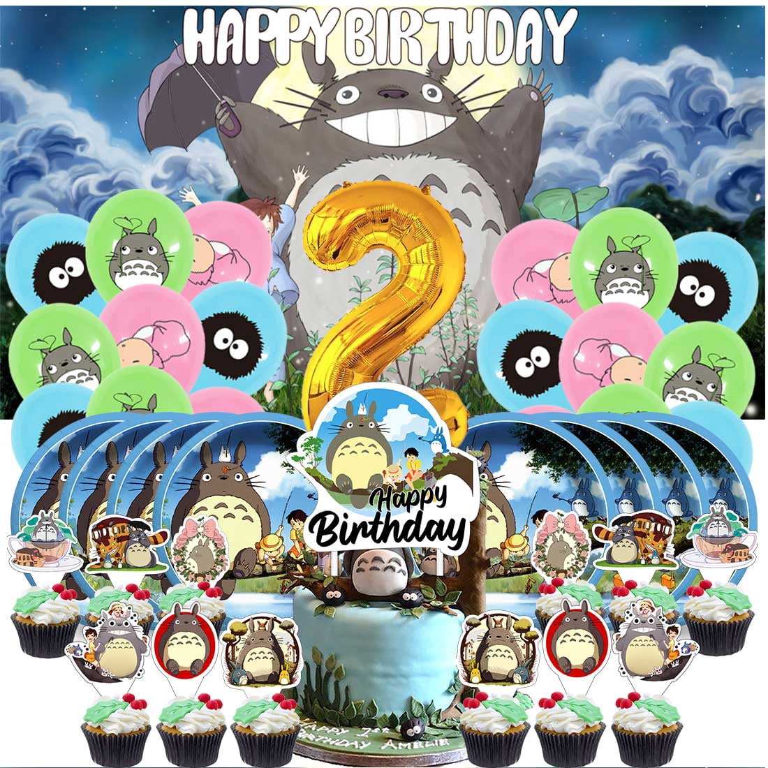 My Neighbor Totoro Balloons Party Supplies 2nd Decor Tableware Birthday ...