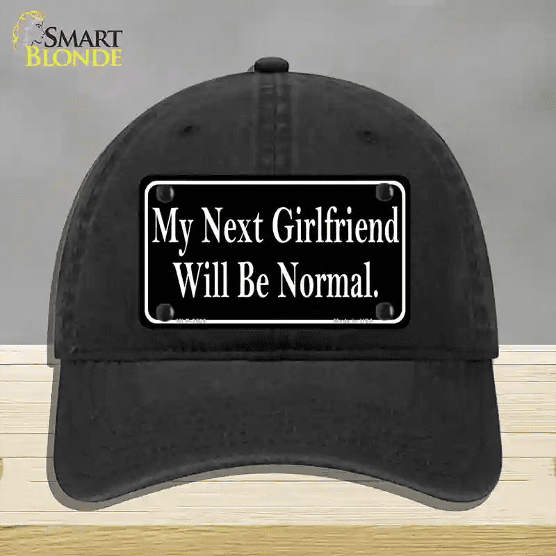 My Next Girlfriend Novelty License Plate Hat Unconstructed Cotton Black ...