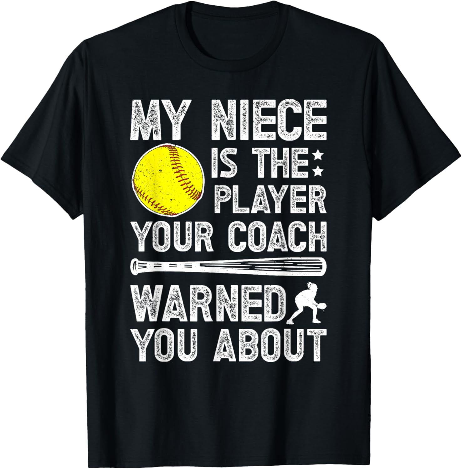 My Niece Is The Softball Player Uncle Softball Uncle T-Shirt - Walmart.com
