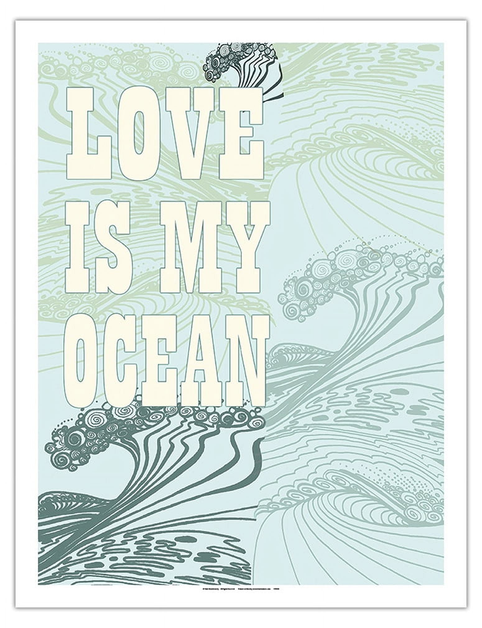 My Ocean is Love - Original Collage Art by Wade Koniakowsky - Fine Art ...