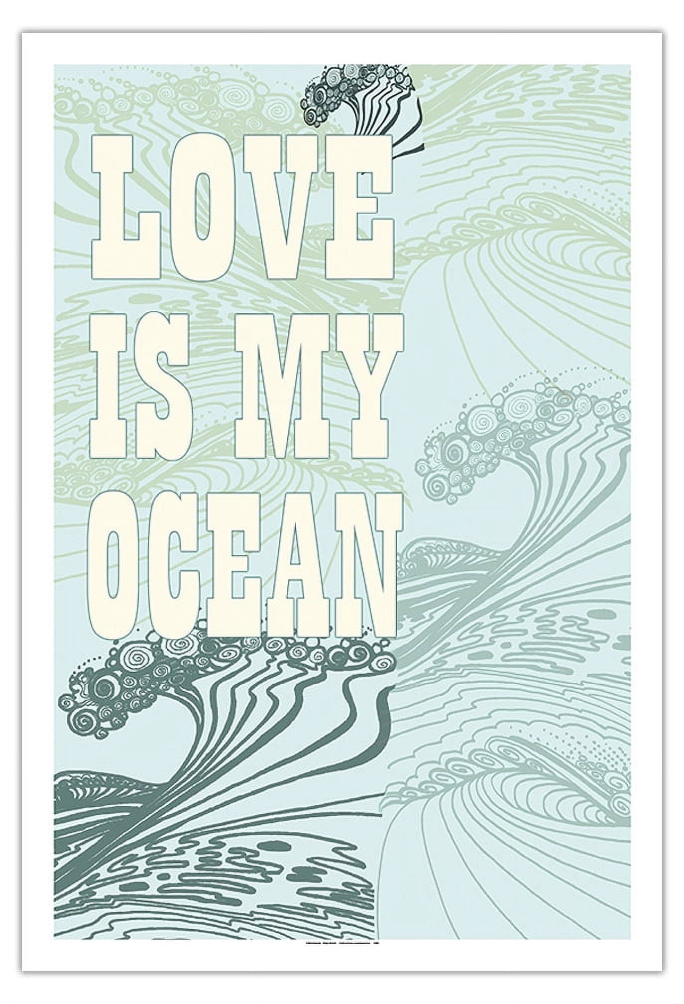 My Ocean is Love - Original Collage Art by Wade Koniakowsky - Fine Art ...