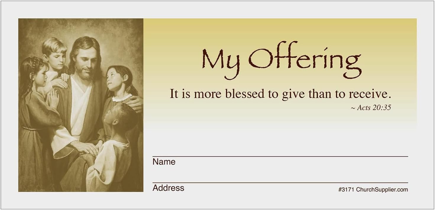 My Offering Envelope Jesus with Children Pew Offering Envelope Pack of ...