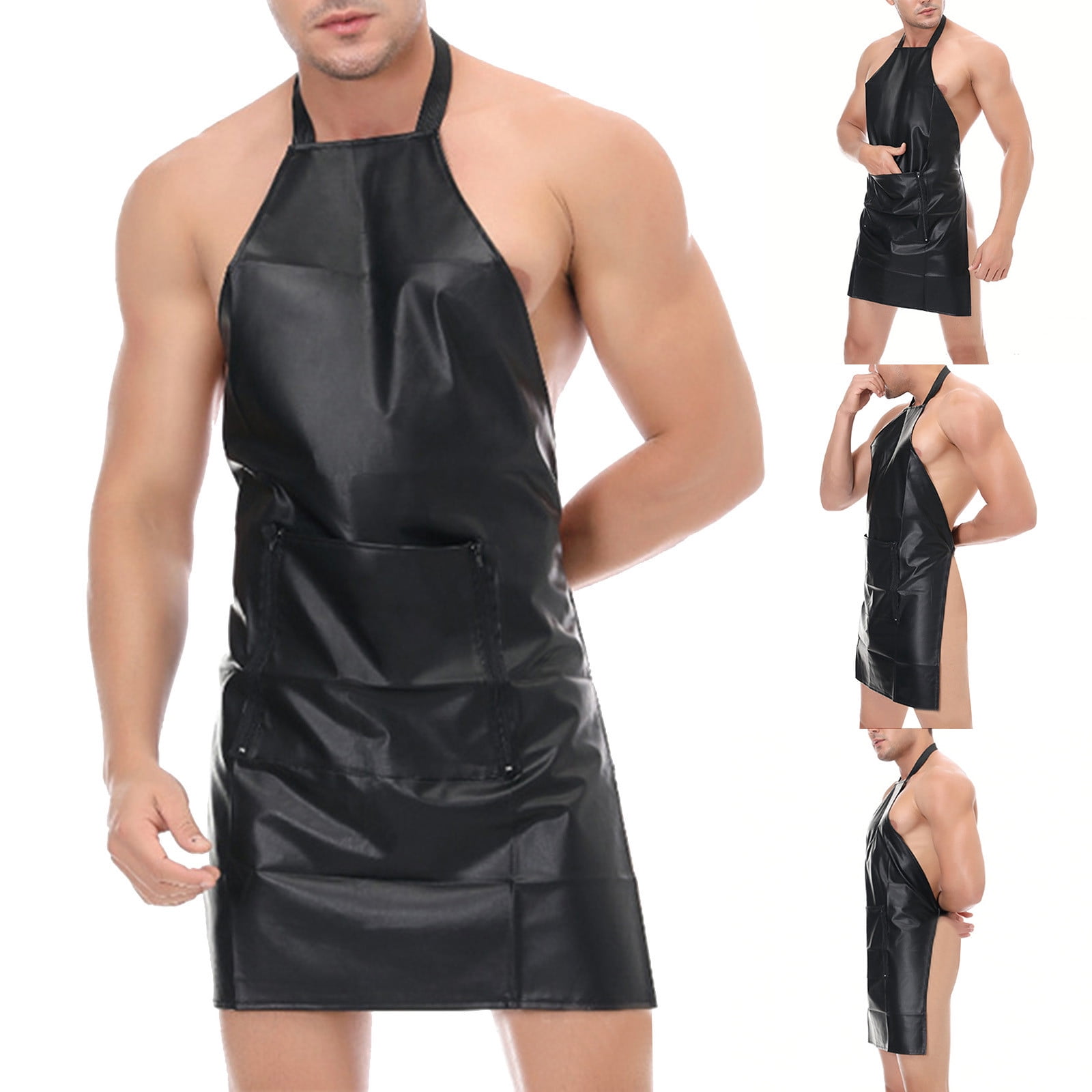 【My Orders】Mens Sexy Apron With Open Crotch Skirt Nightclub Stage Sexy ...