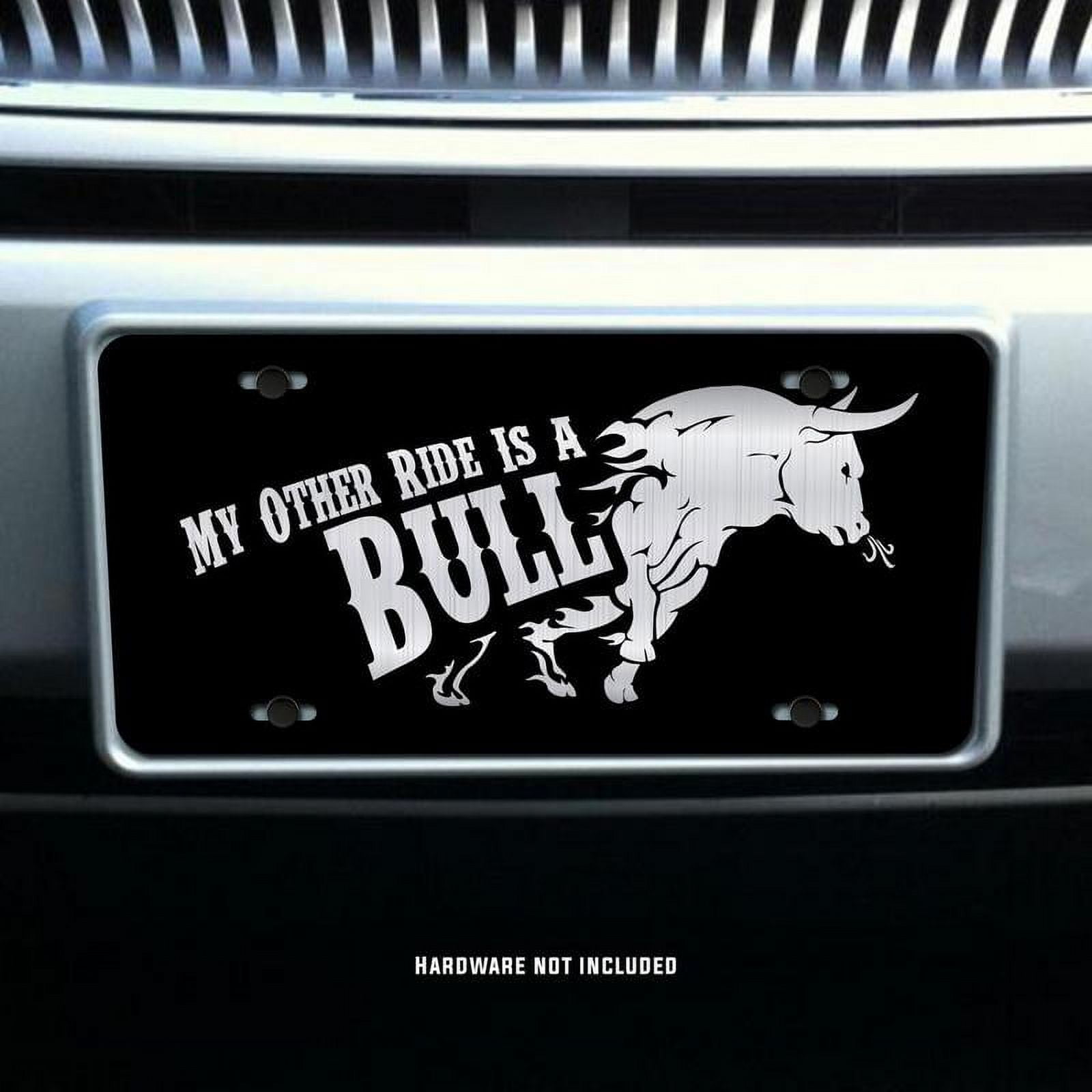 My Other Ride Is A Bull Cowboy Rodeo Vanity Front License Plate Tag ...
