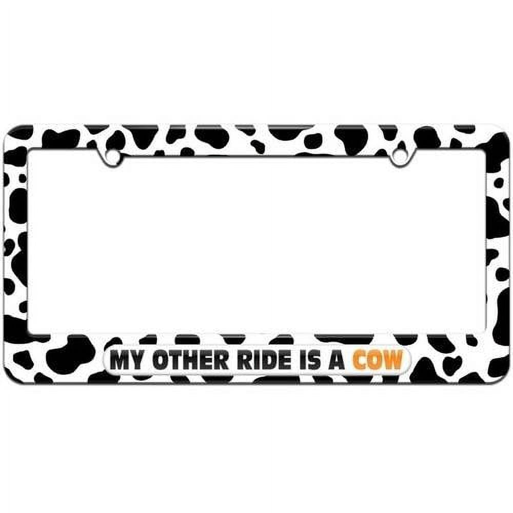 Generic My Other Ride Is A Cow License Plate Frame, Cow Spots Design ...