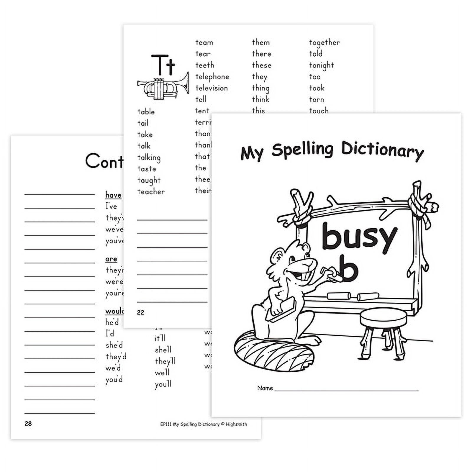 My Own Spelling Dictionary | Bundle of 10 Each - Walmart.com