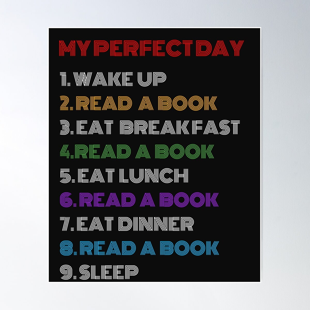 My Perfect Read A Book Poster Wall Art, Modern Wall Decor For Living ...