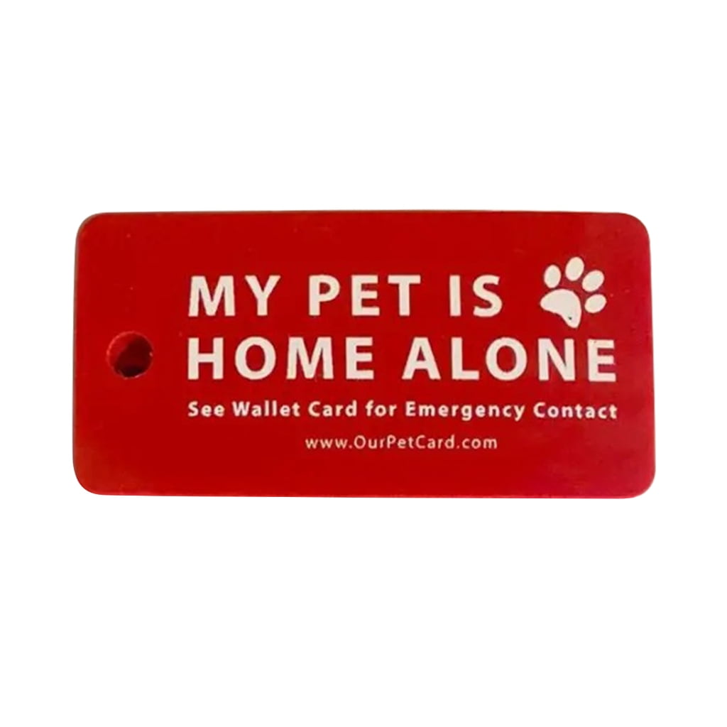 My Pets are Home Alone Alert Key Tags Keychain Emergency Contact Wallet ...