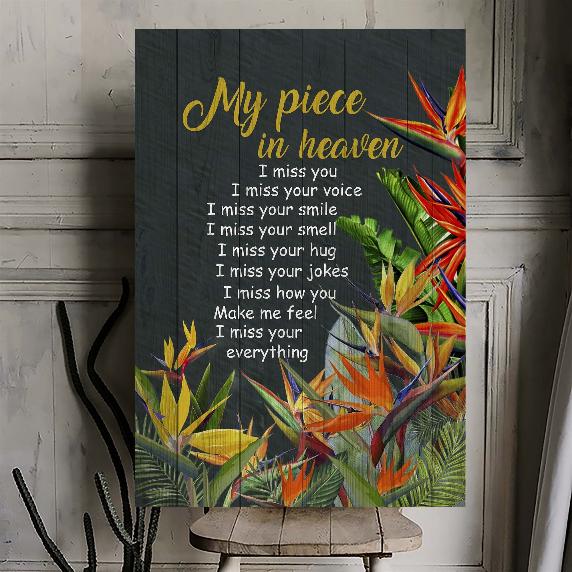 My Piece in Heaven Memorial Canvas – Tropical Bird of Paradise Flower ...
