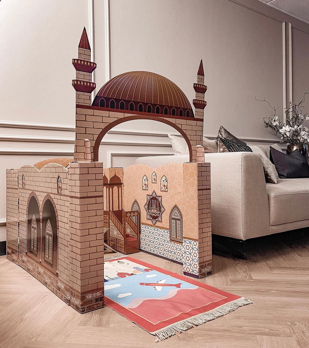 Portable Cardboard Playhouse Masjid for Muslim Kids, Ramadan Gift ...