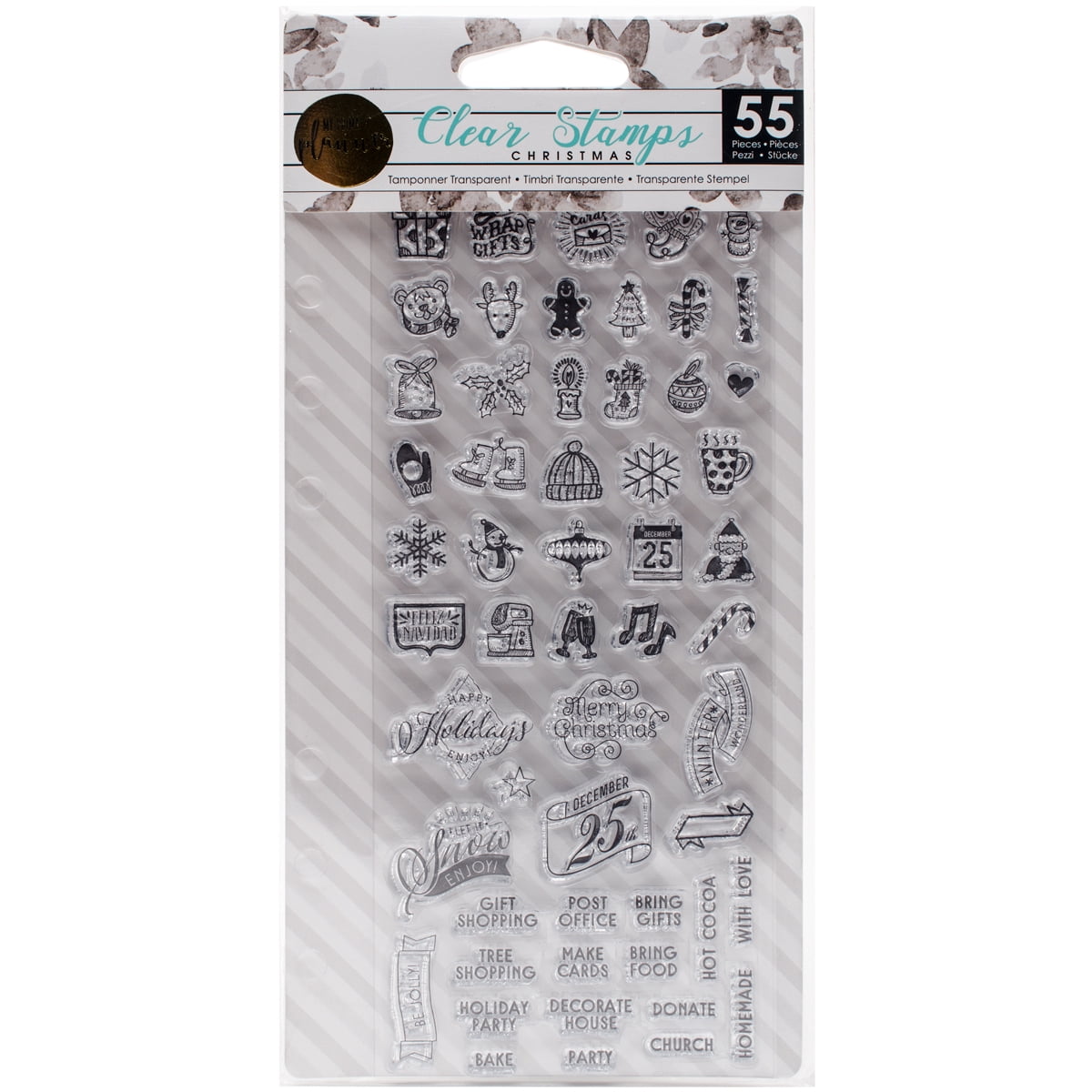 My Prima Planner Clear Stamps -Christmas Mini Icons & Words - Walmart.com