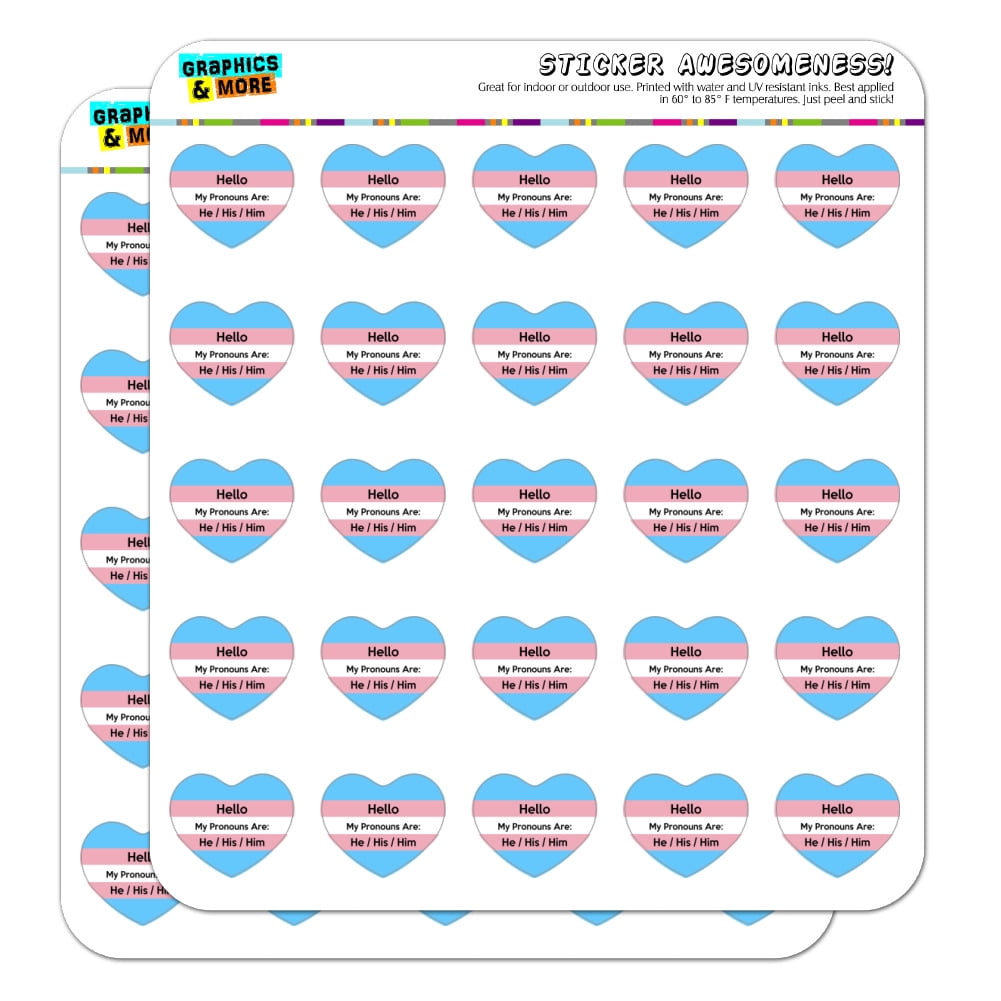 My Pronouns Are He His Him Gender Identity Heart Shaped Planner ...