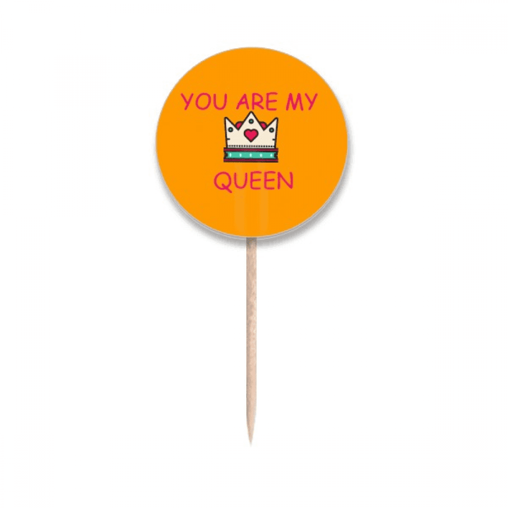 My Queen Royal Regina Majesty Toothpick Flags Round Labels Party ...