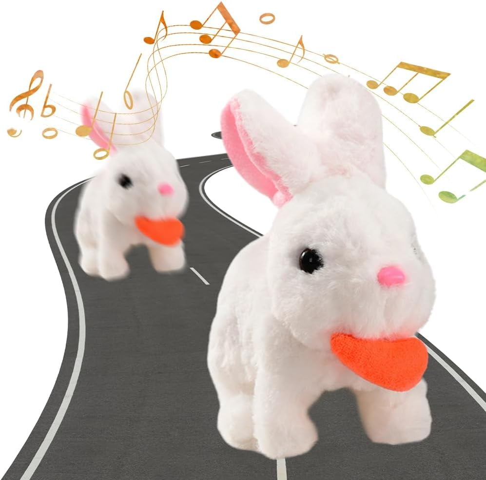 My Realistic Bunny Toy, 2025 New Realistic Bunny Plush, Jumping Squeaky ...