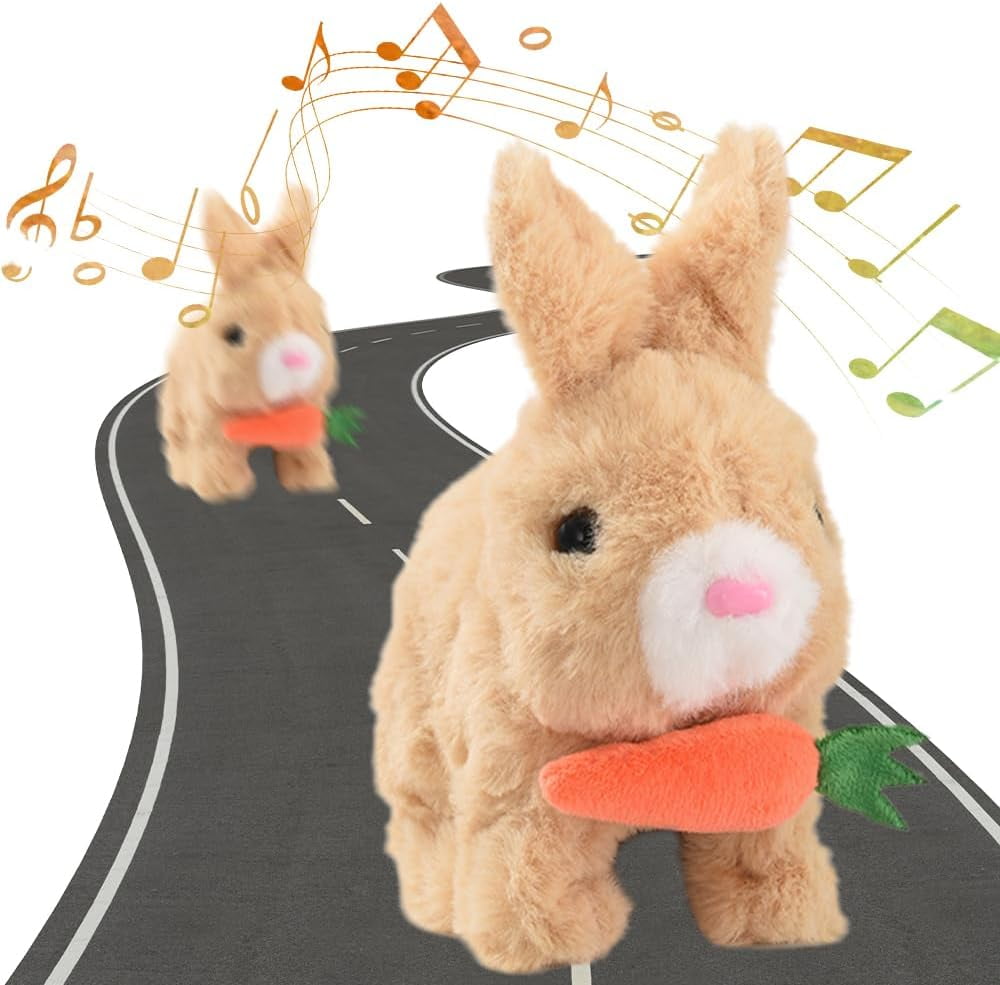 My Realistic Bunny Toy, 2025 New Realistic Bunny Plush, Jumping Squeaky ...