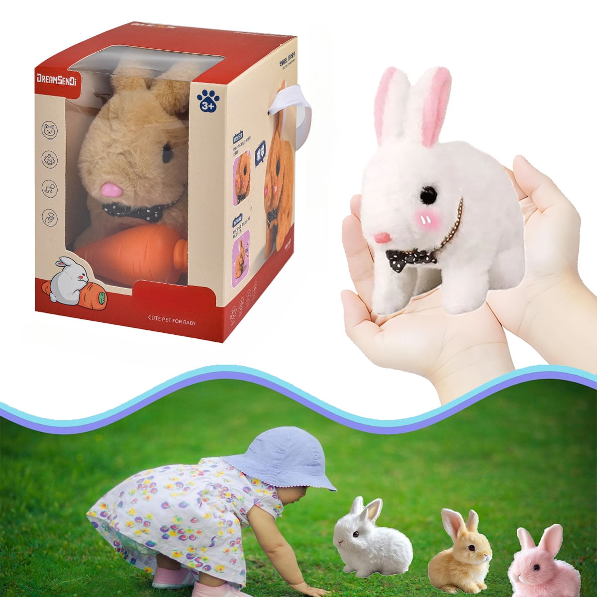 My Realistic Bunny Toy, Artificial Bunny Toys Educational Interactive ...