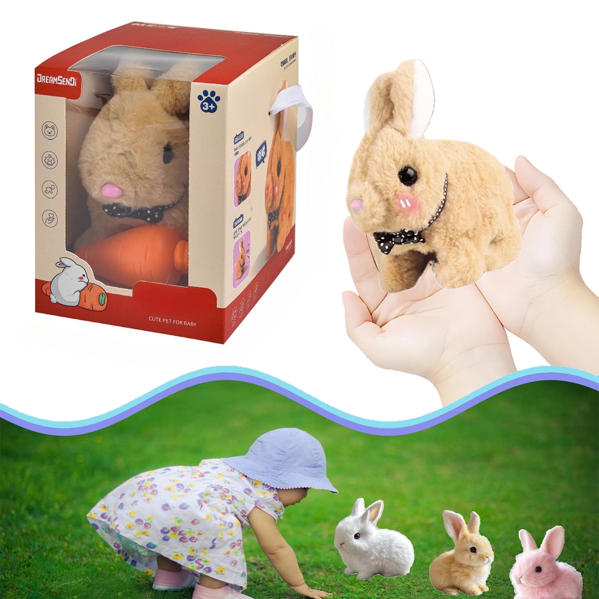 My Realistic Bunny Toy, Artificial Bunny Toys Educational Interactive ...
