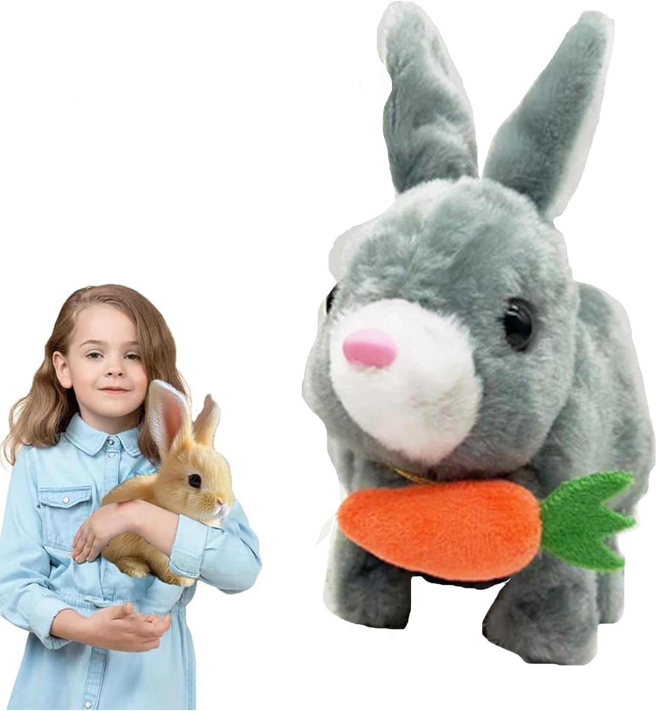 My Realistic Bunny Toy with Carrot, Vitality Bliss Stuffed Bunny with ...